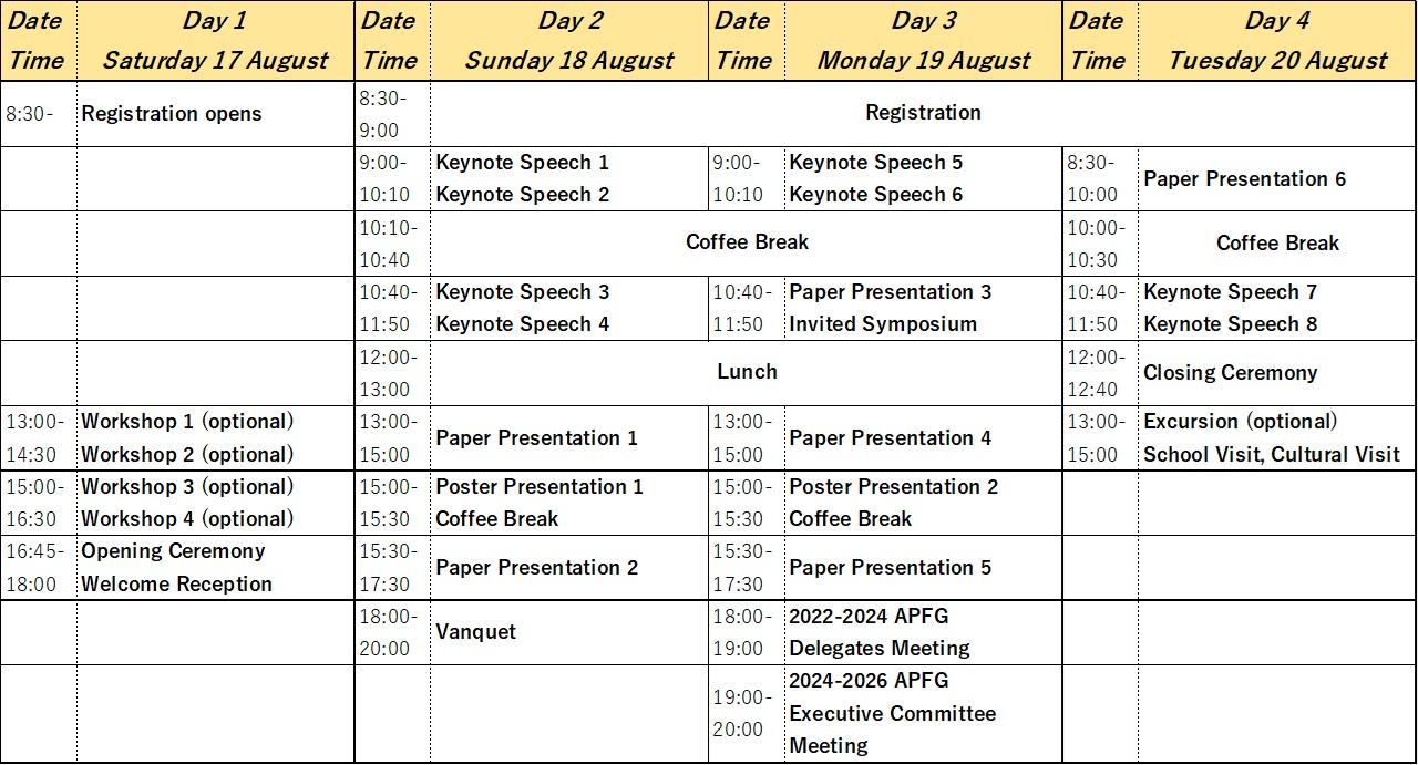 Schedule | APCG 2024